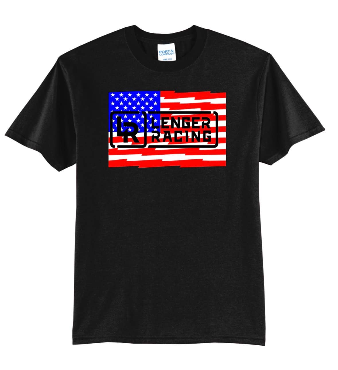 American Flag Black T-Shirt - Lenger Racing